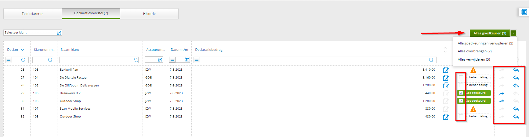 Het venster declaraties in Advisor is vernieuwd - Visma Community