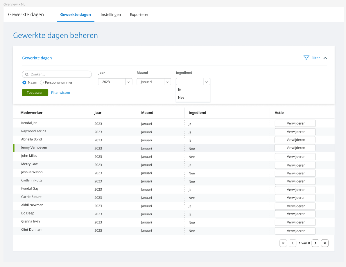 Aankondiging Verwijderen Gewerkte dagen door behee... - Visma Community