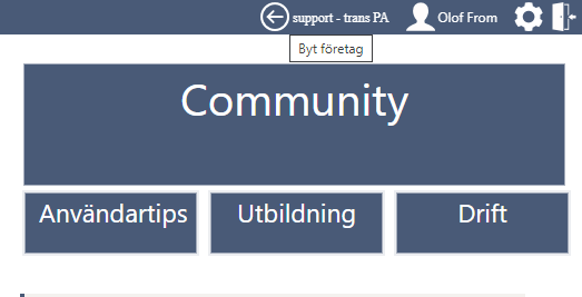 Nytt utseende vid val/byte av företag - Visma Community