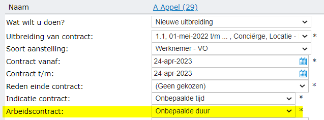 Nieuw contract (wizard) voor onbepaalde tijd - Visma Community