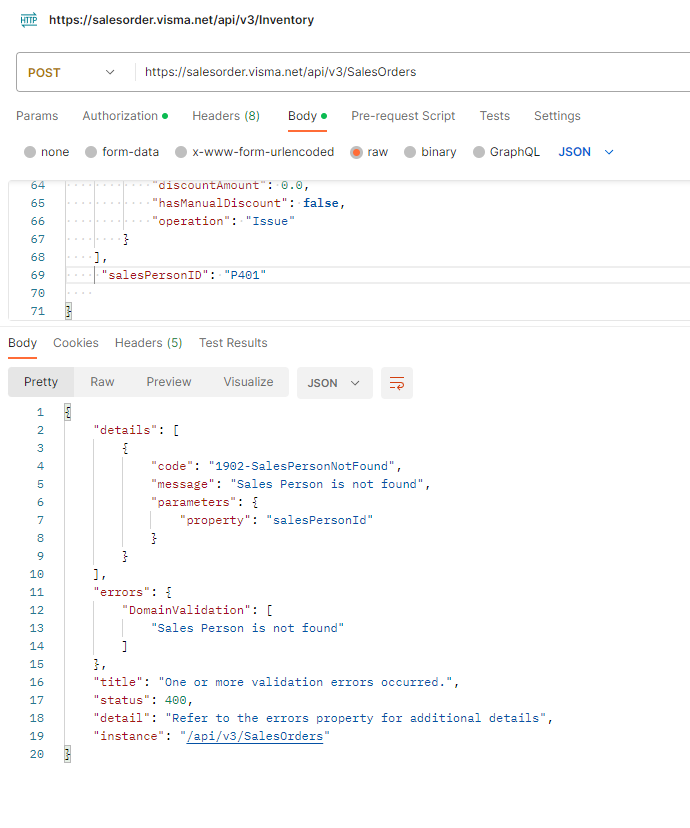 Error setting SalesPersonId when creating new Sale... - Visma Community