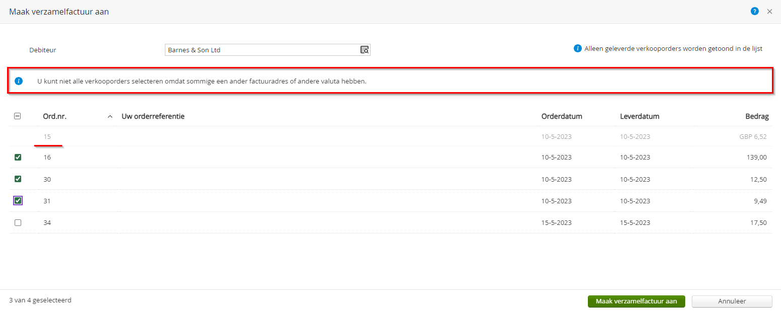 Meerdere orders verwerken tot een verzamelfactuur - Visma Community