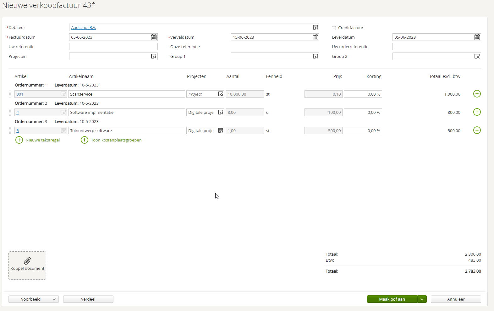 Meerdere orders verwerken tot een verzamelfactuur - Visma Community