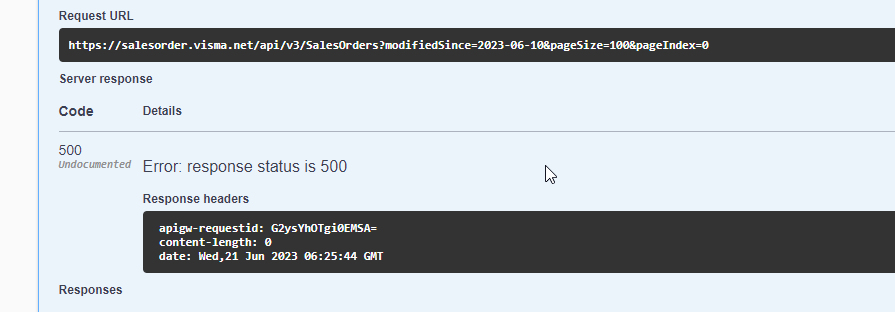 URGENT! 500 error in salesorder api in GET request... - Visma Community