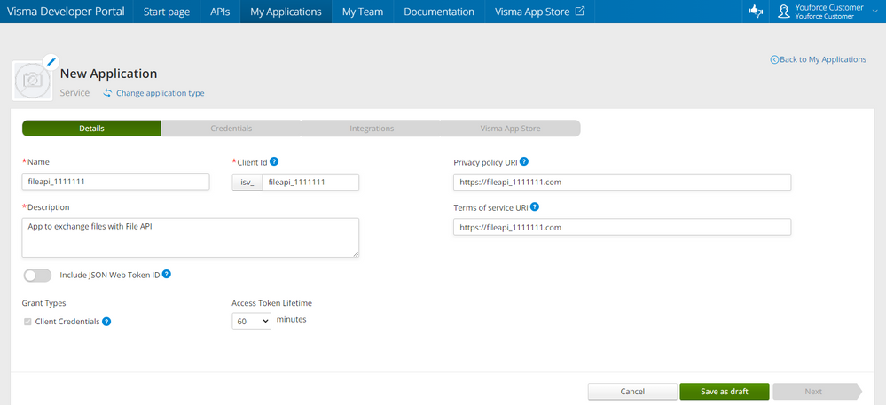 Visma Developer portal, een account aanmaken, appl... - Visma Community