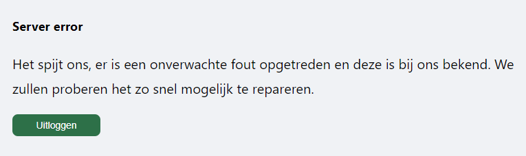 Server Error Self Service - Visma Community
