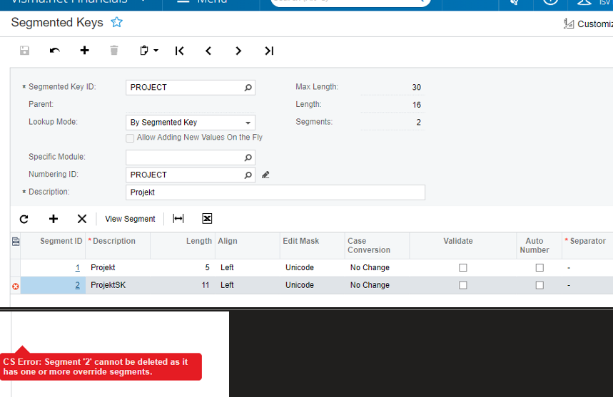 Segment keys removal and updating - Visma Community