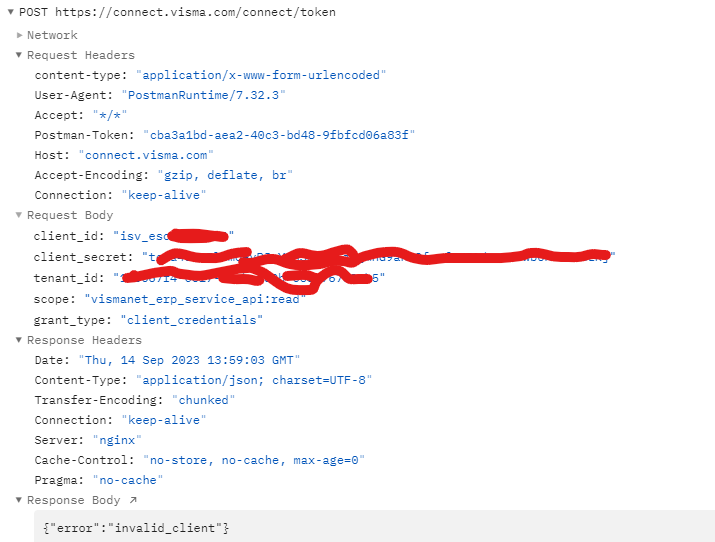 Solved: How to get a token with postman using Visma Connec... - Visma Community