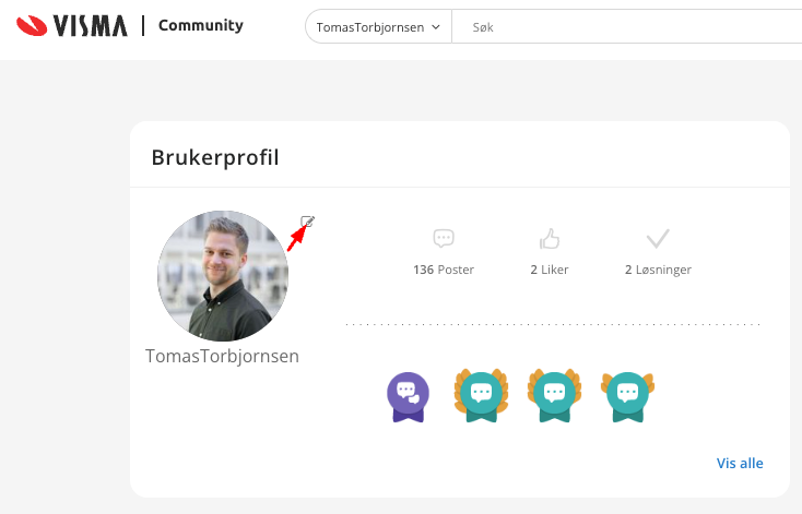 Hvor endrer eller legger du til profilbilde?