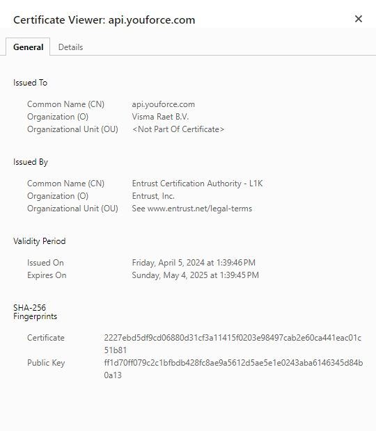 Domein APIs: Update certificate voor api.youforce.... - Visma Community