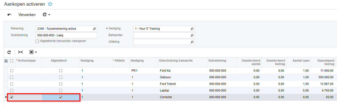 Afletteren transacties niet gerelateerd aan een ac... - Visma Community