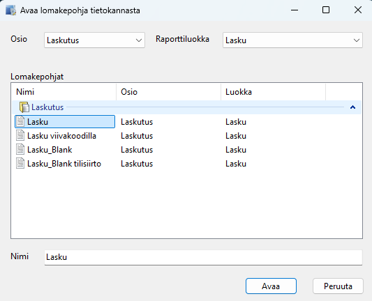 Lomakkeen muokkaaminen ja poisto
