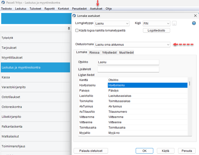 Lomakkeen muokkaaminen ja poisto