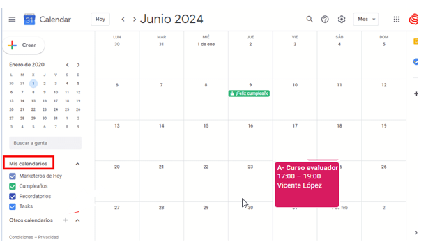 Reservar espacio en Google Calendar para clases ba... - Visma Community
