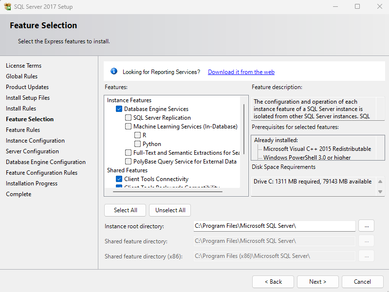 Installation av Microsoft SQL Server 2017 Express - Visma Community