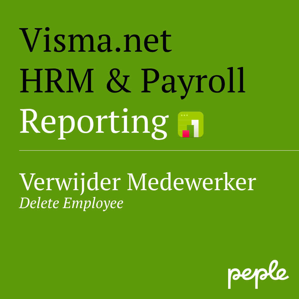 Verwijder Medewerker ᵈᵉˡᵉᵗᵉ ᵉᵐᵖˡᵒʸᵉᵉ | Visma.net HRM & Payroll Reporting
