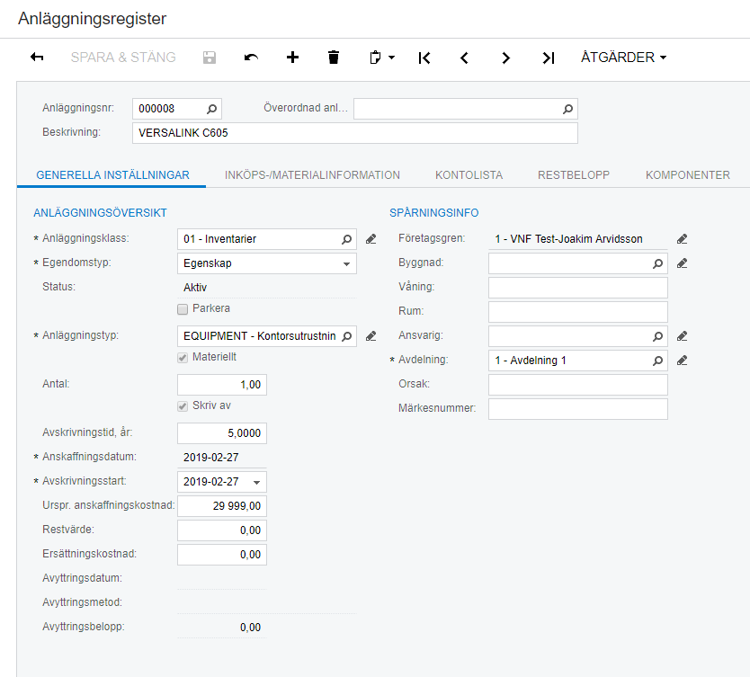 Hur konverterar jag ett inköp till en anläggning? - Visma Community
