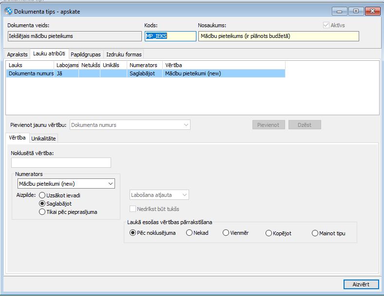 Kas ir "Mācību pieteikumi”? Kāda konfigurācija nep... - Visma Community