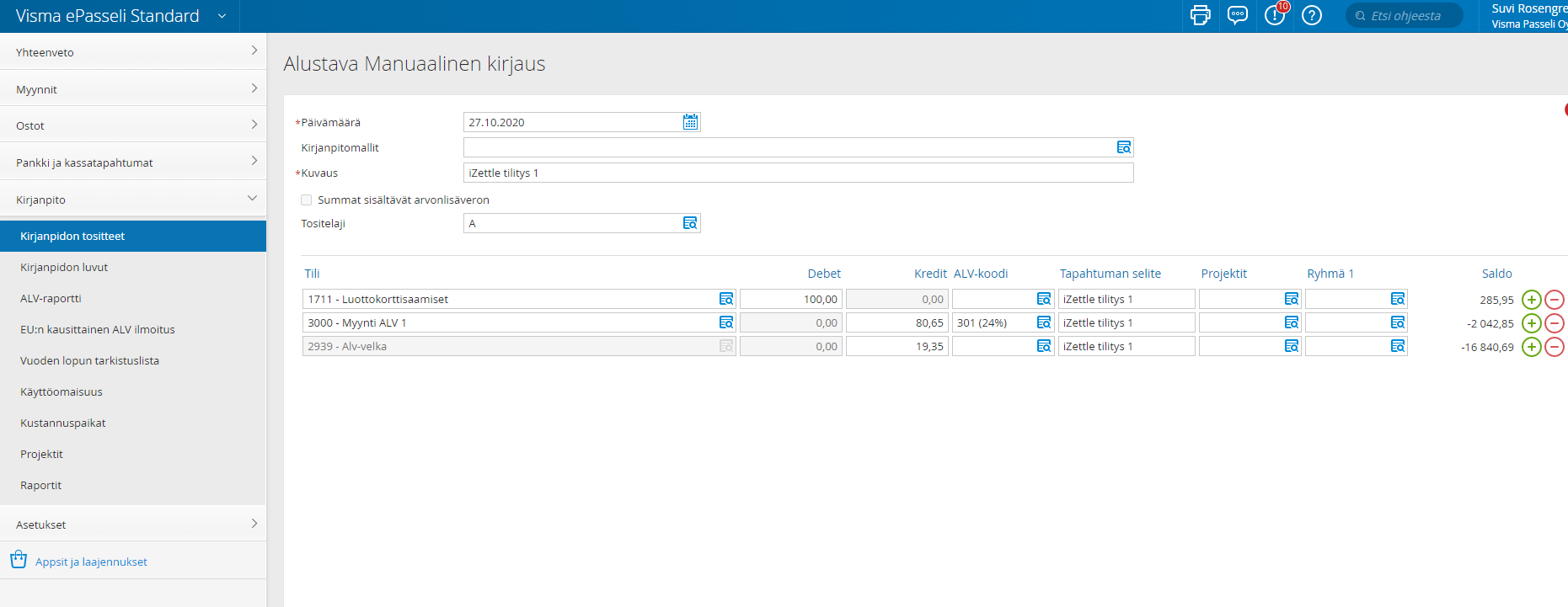 Zettle -tapahtumat kirjanpitoon - Visma Community