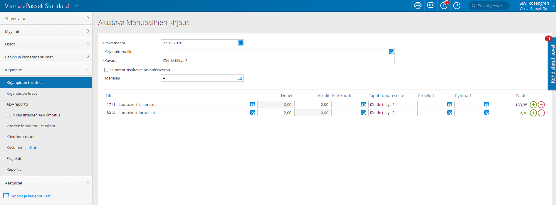Zettle -tapahtumat kirjanpitoon - Visma Community