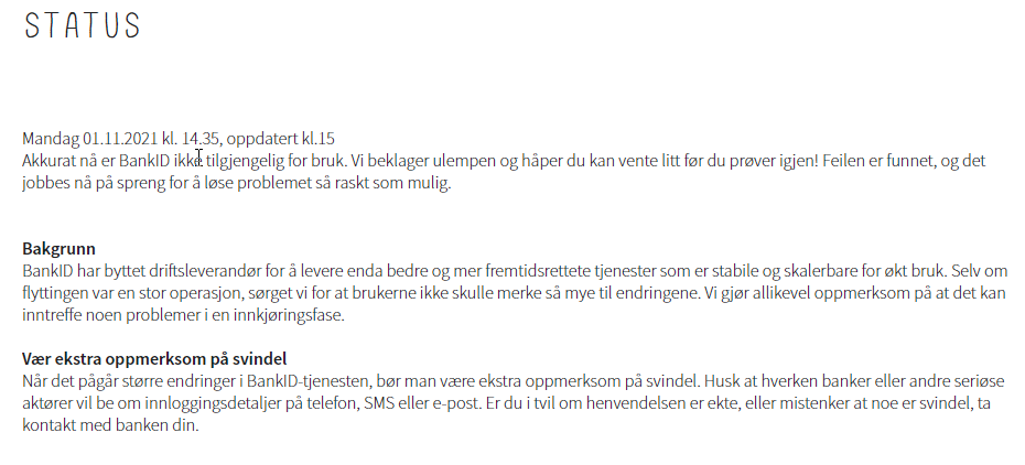Nye problemer med Bankid - Visma Community